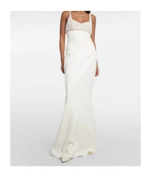 SAFIYAA LONDON Bridal Beatriz Embellished Crepe Gown