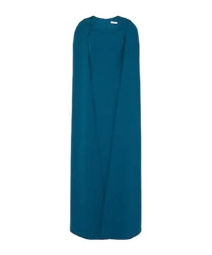 SAFIYAA LONDON Cinza Caped Crepe Gown - Blue