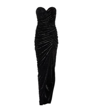 Alexandre Vauthier Ruched Velvet Gown - Black