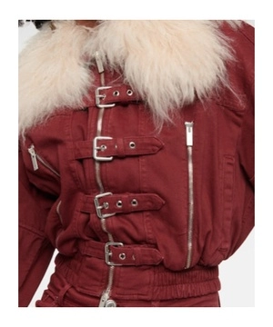 Blumarine Cropped Shearling-trimmed Denim Jacket
