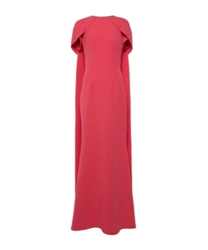 SAFIYAA LONDON Ginkgo Caped Gown - Red