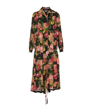 Junya Watanabe Long-sleeved Knitted Midi Dress - Multicolor