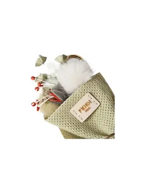Fendi Multicolor Leather And Mink Charm
