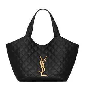 Saint Laurent Icare Quilted Nappa Leather Tote - Black