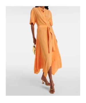Stella McCartney Iconic Silk Crêpe De Chine Midi Dress