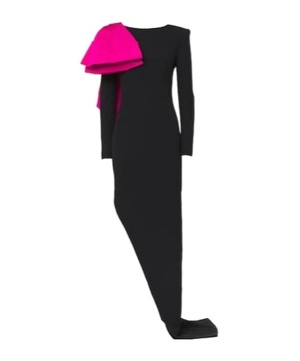 SAFIYAA LONDON Ines Bow-detail Faille Gown - Black