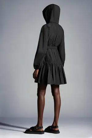 Moncler Hooded Coat With Drawstring And Belt