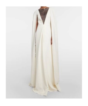 SAFIYAA LONDON Abrielle Embellished Caped Gown