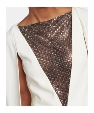SAFIYAA LONDON Abrielle Embellished Caped Gown