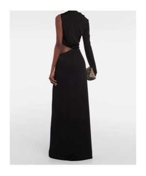 Galvan Cutout One-shoulder Gown