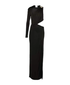 Galvan Cutout One-shoulder Gown - Black