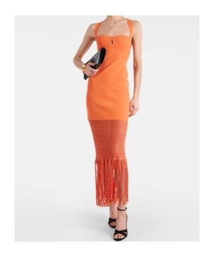 Galvan Fringed Midi Dress