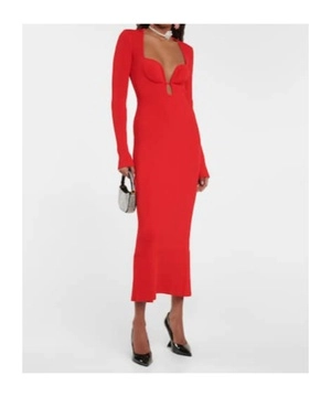 Magda Butrym Cutout Ribbed-knit Midi Dress