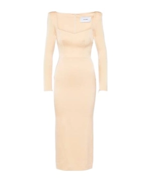 Alex Perry Satin Midi Dress - Nude