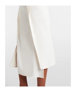 Victoria Beckham Draped Crêpe Satin Midi Dress - White