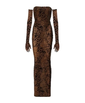 Alex Perry Leopard-print Corset Gown - Brown