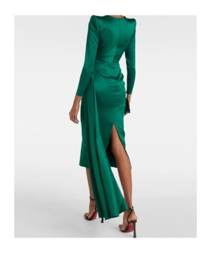 Alex Perry Draped Satin Crepe Midi Dress