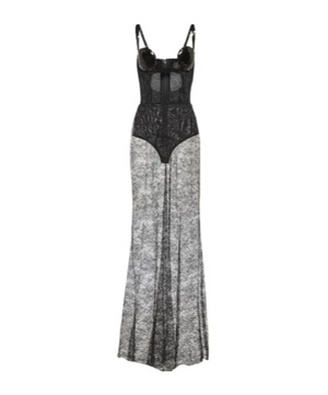 NENSI DOJAKA Cutout Sequined Lace-trimmed Gown - Gray