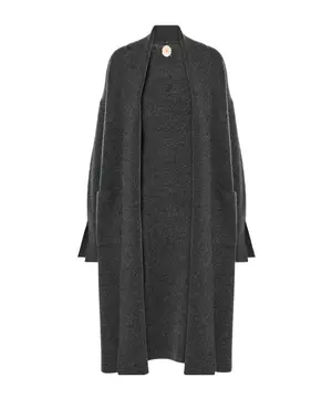 Jardin Des Orangers Long Sleeve Cardigan With Pockets And Side Vents