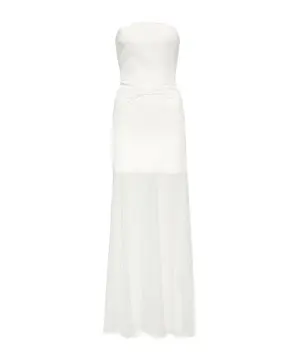 David Koma Bridal Strapless Gathered Cady Gown - White