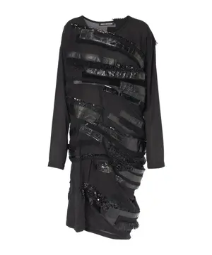 Junya Watanabe Asymmetric Paneled Midi Dress - Black