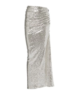 Maticevski Luna Draped Sequined Maxi Skirt - Gray