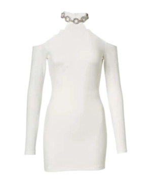 David Koma Bridal Crystal-embellished Minidress - White