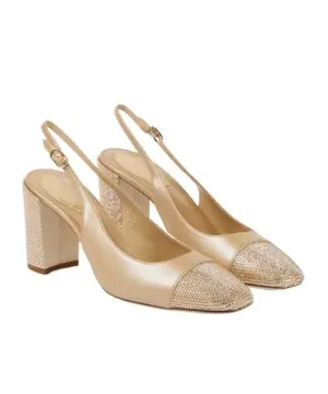 Rene Caovilla Embellished Leather Slingback Pumps