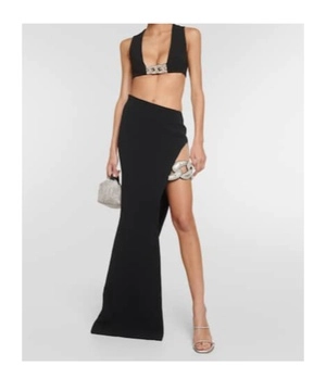 David Koma Asymmetric Embellished Maxi Skirt