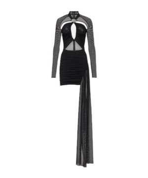 David Koma Asymmetric Cutout Jersey Minidress - Black