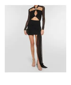 David Koma Asymmetrical Cutout Jersey Minidress