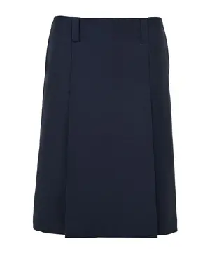 Miu Miu Logo Embroidered Midi Skirt - Black