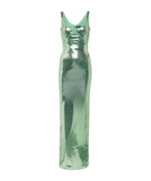 David Koma Sequined Gown - Green