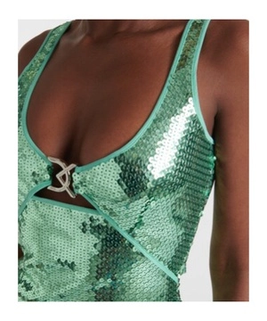 David Koma Sequined Gown - Green