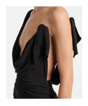 Attico Ruched Draped Jersey Gown