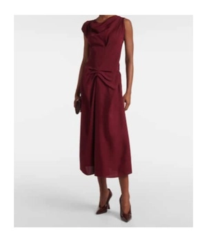 Victoria Beckham Deconstructed Gathered Midi Dress