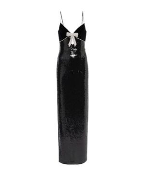 Rebecca Vallance X Nicky Hilton Lena Bow-detail Sequined Gown - Black
