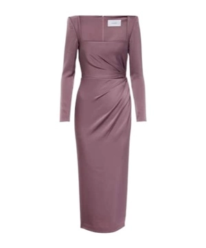 Alex Perry Satin Midi Dress - Gray