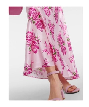 RODARTE Floral Appliqué Silk Maxi Dress