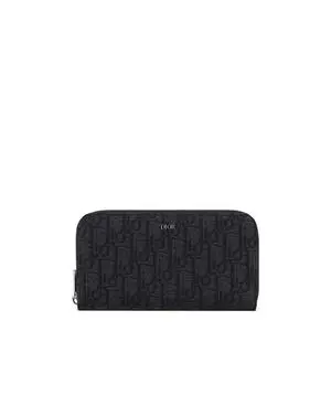 Dior Zipper Long Purse - Black