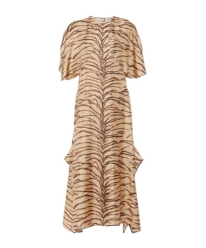 Stella McCartney Printed Silk Midi Dress - Nude