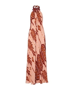 Johanna Ortiz Printed Halterneck Silk Gown - Pink
