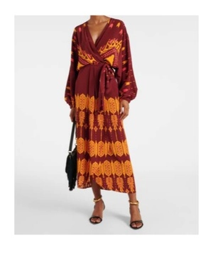 Johanna Ortiz Printed Silk Wrap Dress