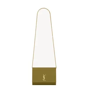 Saint Laurent Vicky Minaudière In Plexiglas - Khaki