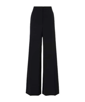 Stella McCartney High-rise Wool-blend Wide-leg Pants - Black