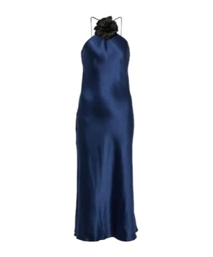 RODARTE Floral Appliqué Silk Midi Dress