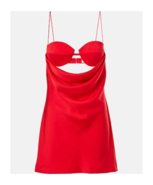 Alex Perry Openwork Pleated Dress - Red