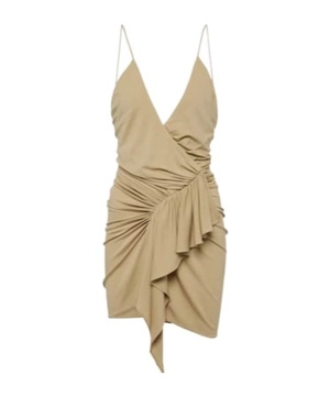Alexandre Vauthier Draped Ruffled Wrap Dress - Nude