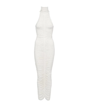 Alex Perry Crystal-embellished Ruched Maxi Dress - White