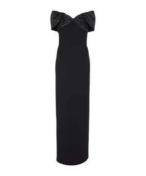 Rebecca Vallance Shawl Crepe Dress - Black